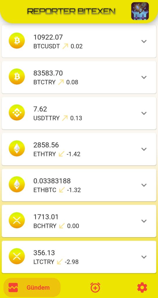 Flutter Bitexen API APP - HARUN AYYILDIZ